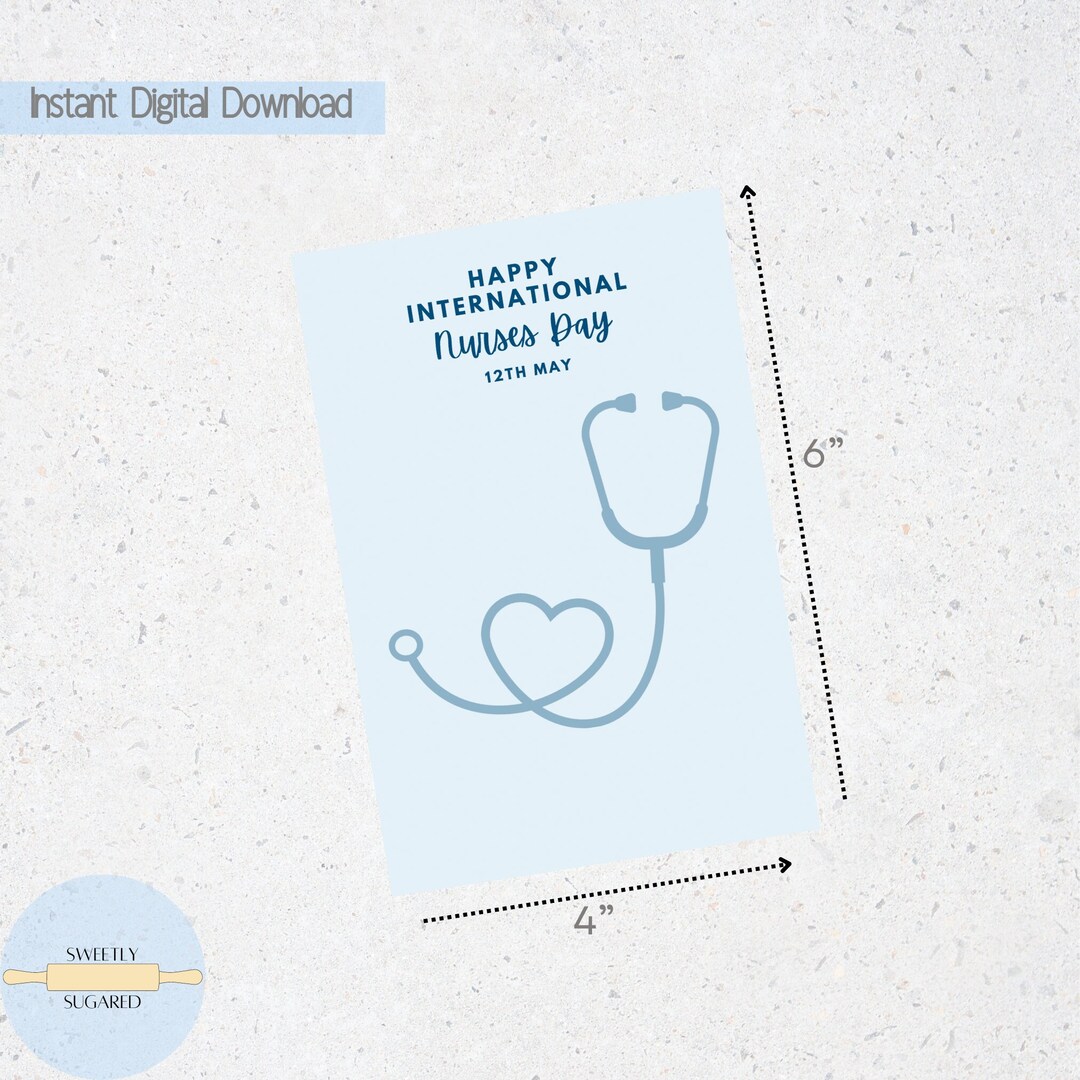Digital International Nurses Day Cookie Backing Card, Gift Tag ...