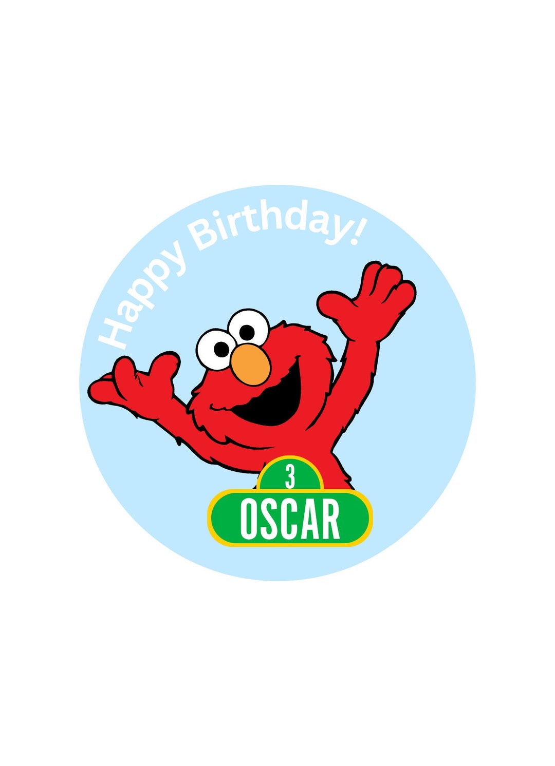 Personalised EDIBLE Elmo Birthday Cake Topper Precut, 6 Inch, 8 Inch ...