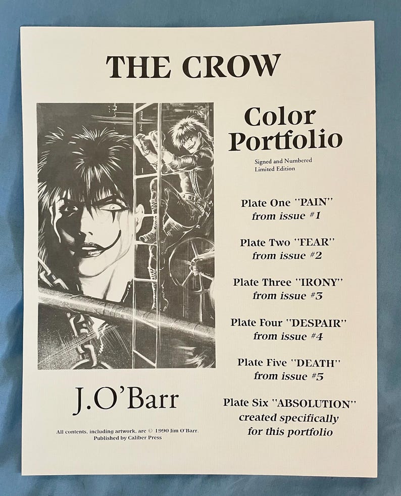 The Crow Limited Edition Color Portfolio Signed/numbered-james O'barr ...