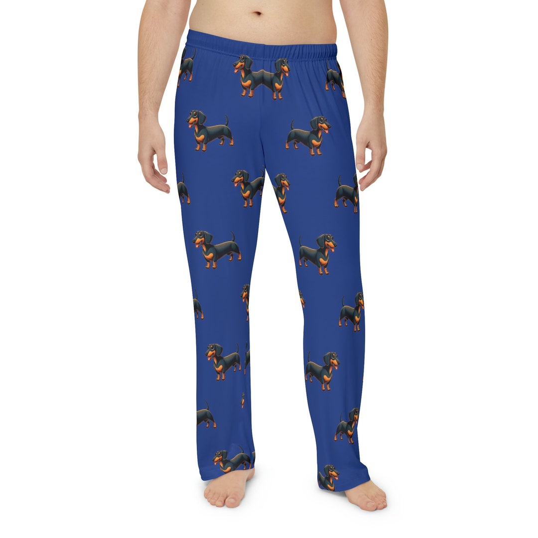 Men's Wiener Dog Pajama Pants Blue - Etsy
