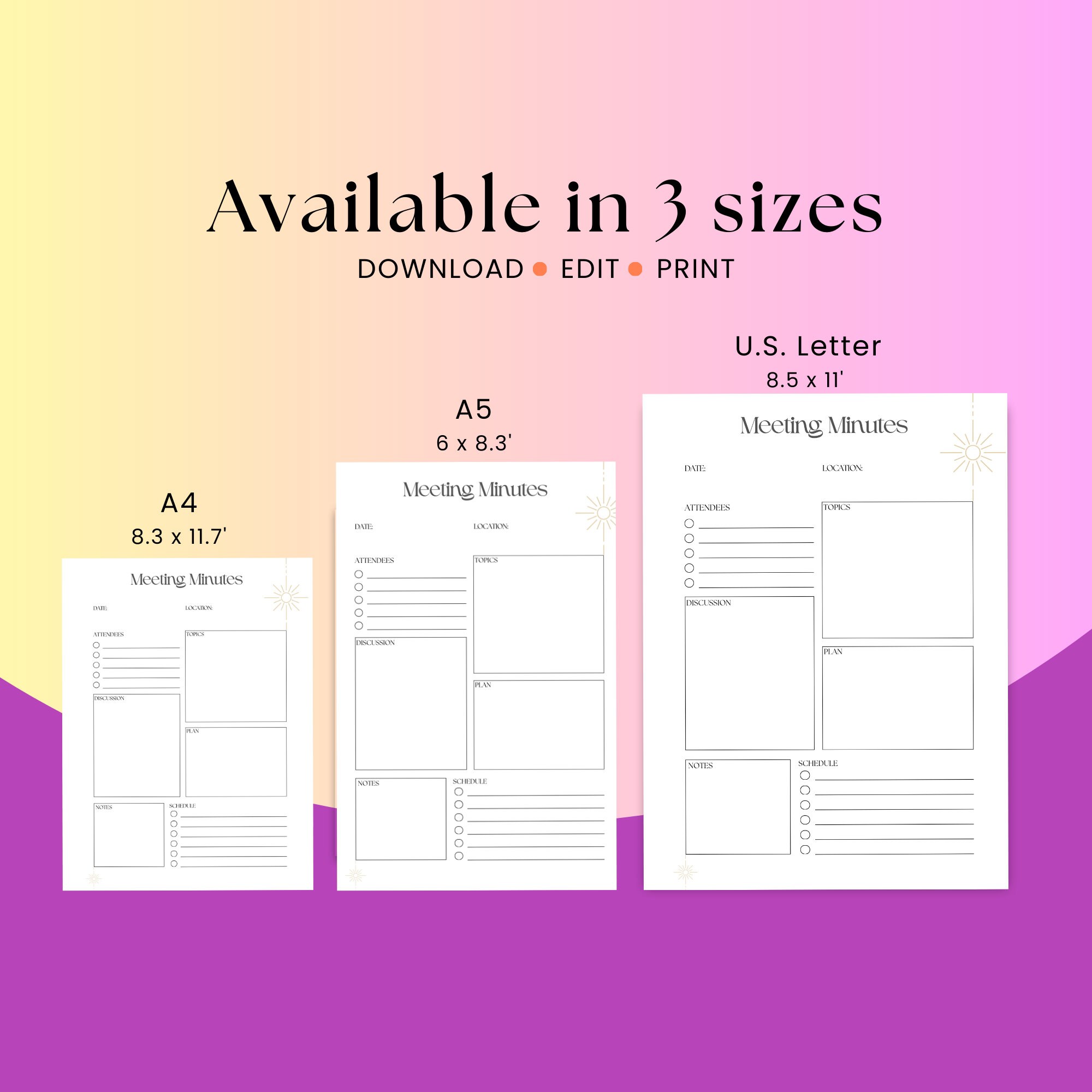 Meeting Minutes, Meeting Note Taking Template, Business Note Taking ...