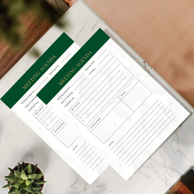 Meeting Minutes, Note Taking Printable, Business Productivity Tools ...