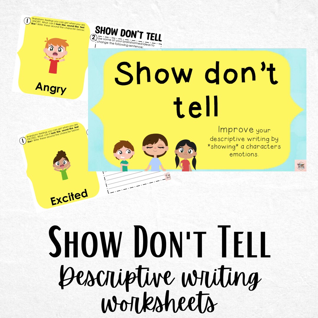 Show Don't Tell Educational Worksheets, Homeschool, Printable, Digital ...