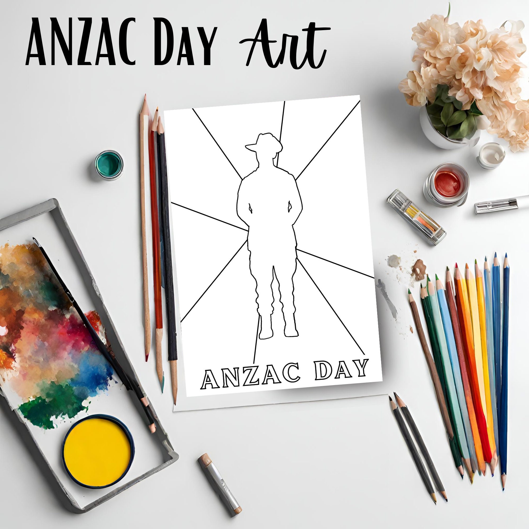 ANZAC DAY ART: Craft Printable Colouring Teacher & Parent Resources ...
