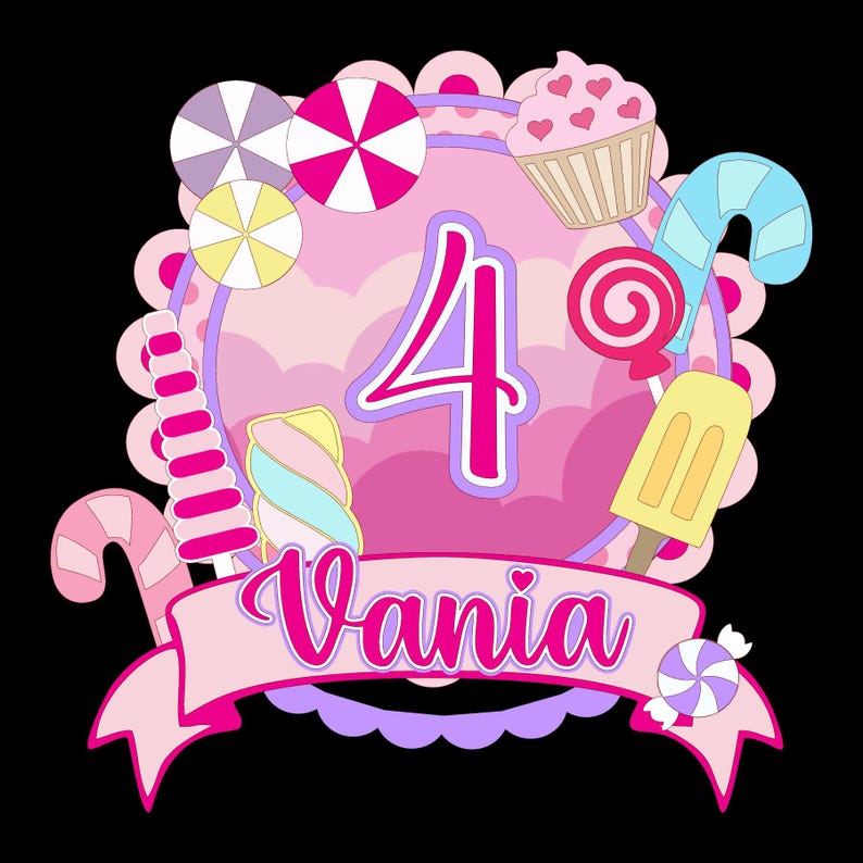 Candy Cake Topper-svg-png Silhouette - Etsy