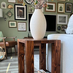 Rustic Farmhouse Side Table With Storage: Handcrafted Solid Wood Accent ...