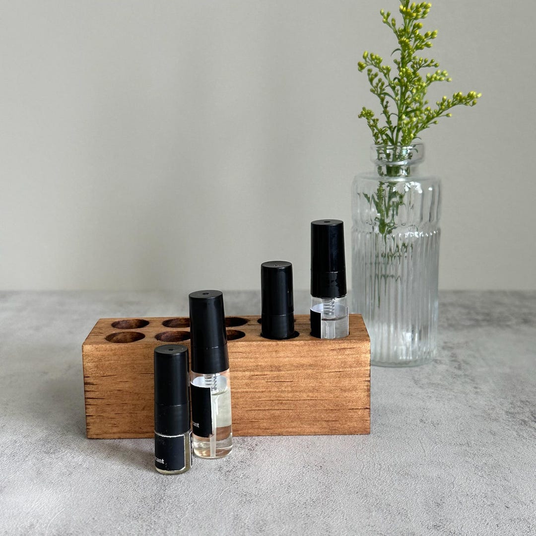 Handmade Wood Scent Decant Holder: 1ml & 3ml Perfume Sample Organizer ...