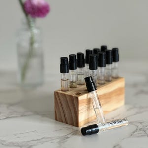 Solid Wood Perfume Sample Holder: Fragrance Organizer - Etsy