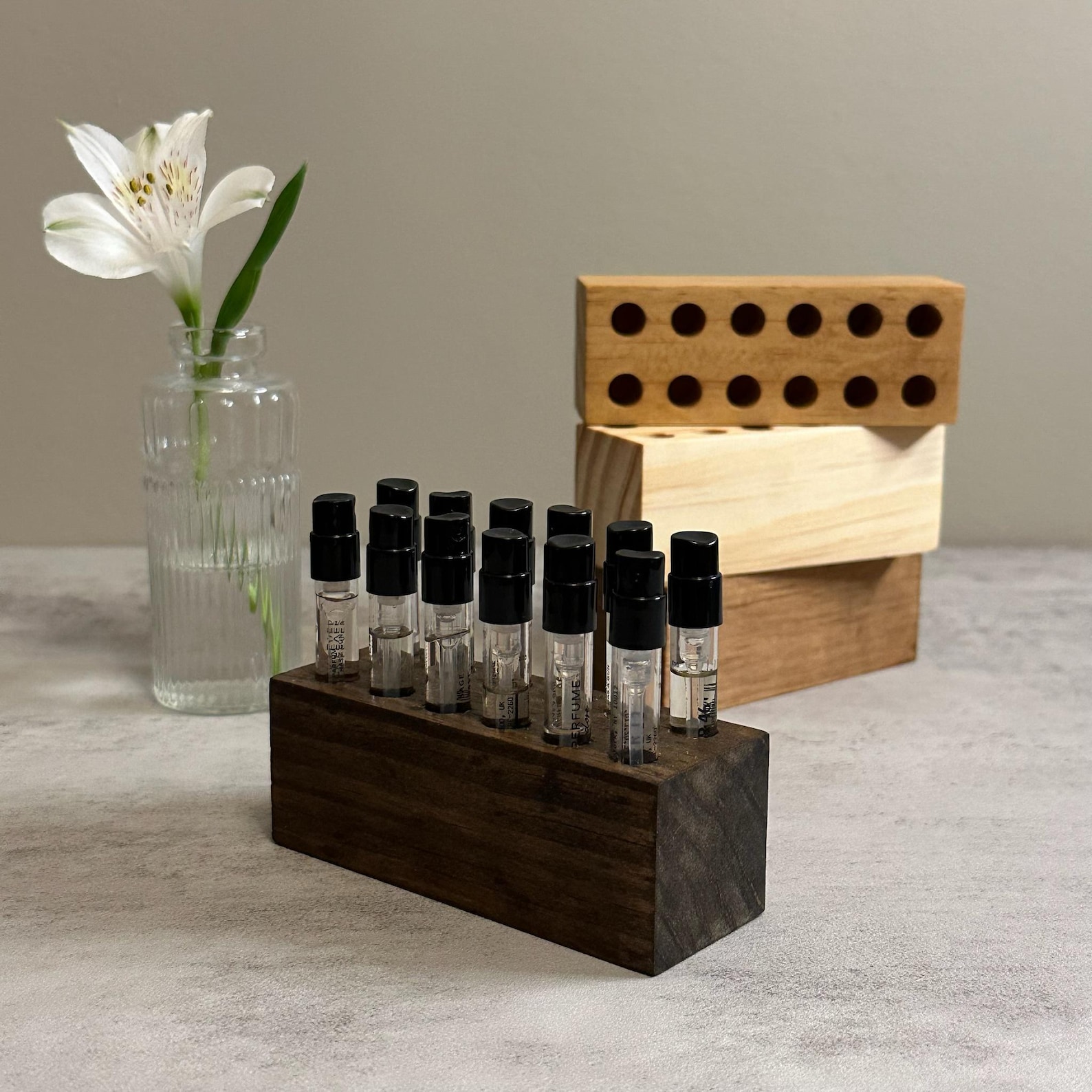 Solid Wood Perfume Sample Holder: Fragrance Organizer - Etsy