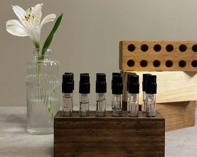 Solid Wood Perfume Sample Holder: Fragrance Organizer - Etsy