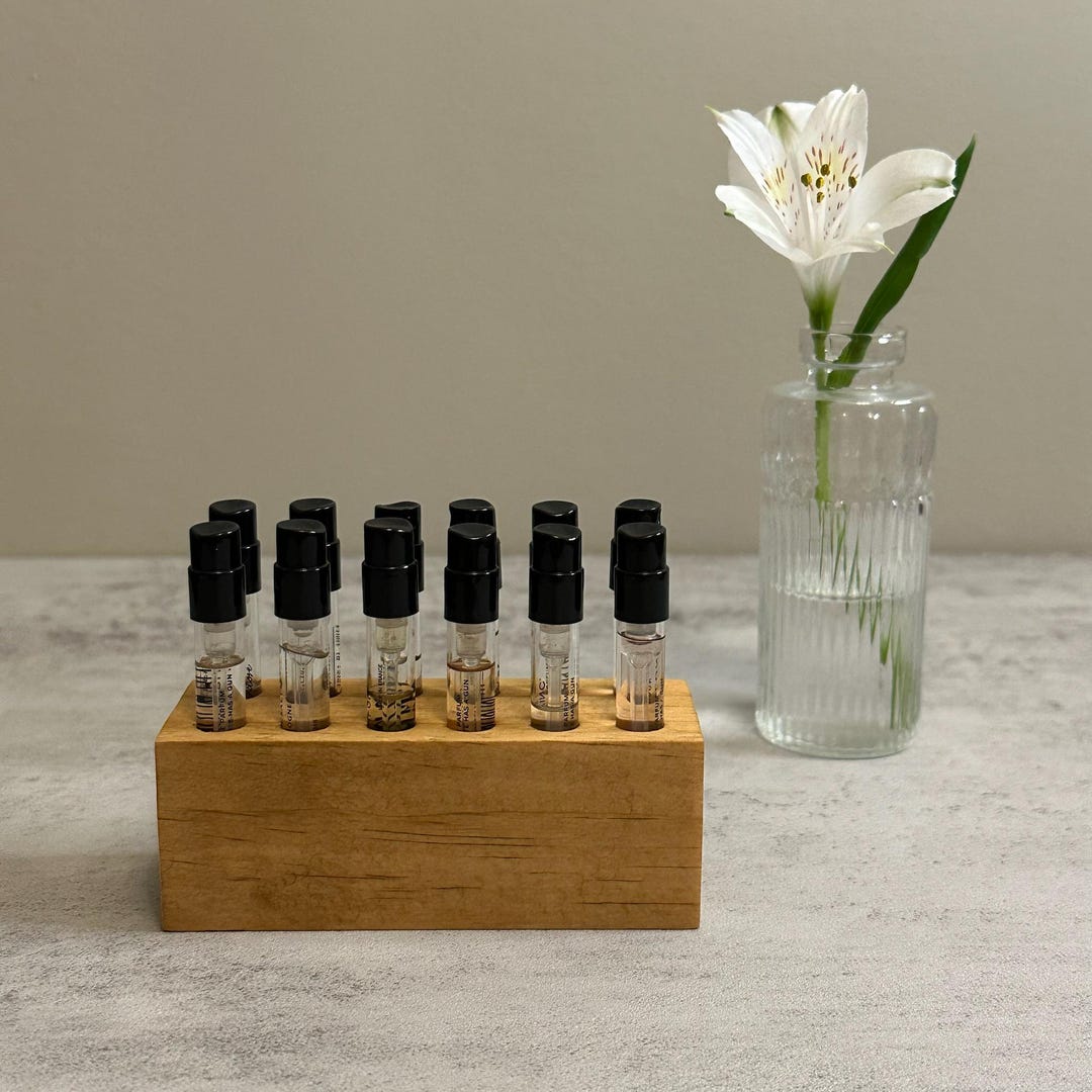 Solid Wood Perfume Sample Holder: Fragrance Organizer - Etsy