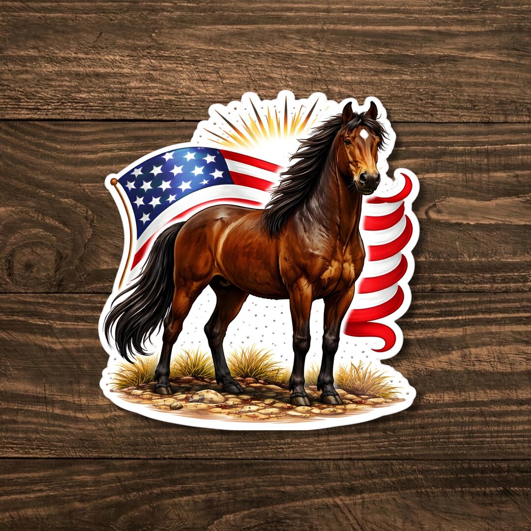 Morgan Horse Sticker, USA Patriotic Horse Vinyl Decal - Etsy