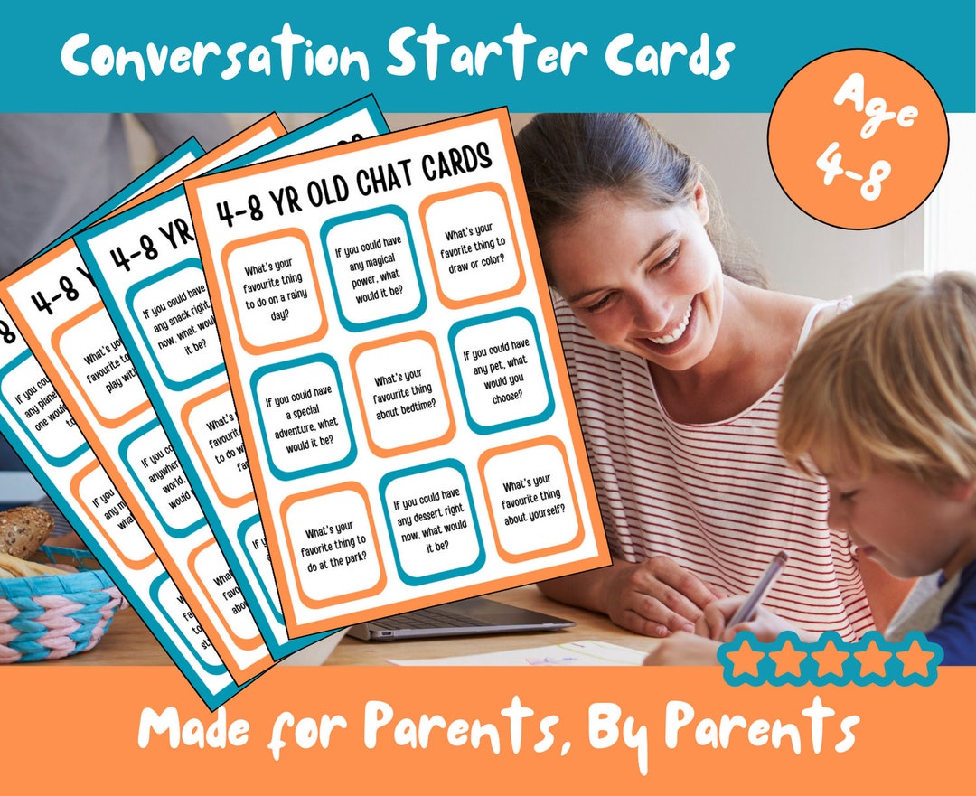 Conversation Starter Cards for Parents Age 4-8 - Etsy UK