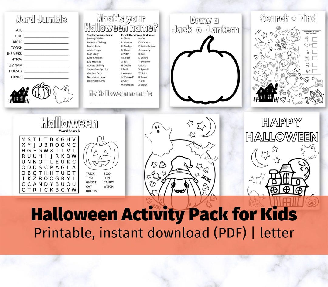 Printable Halloween Activity Sheet Pages for Kids | Kid Activity ...