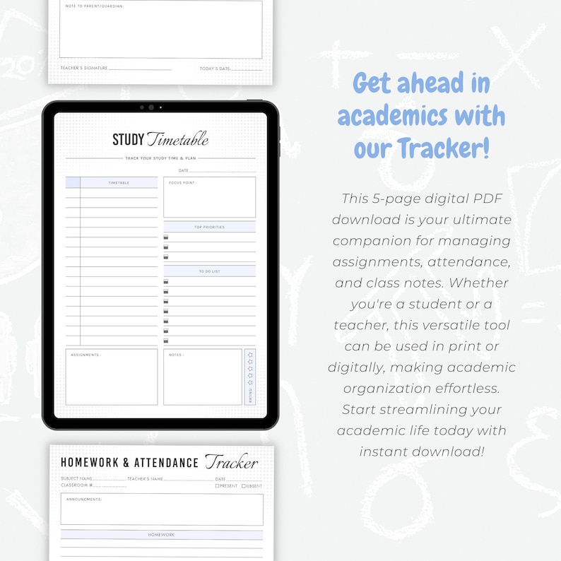 Homework & Presentation Absent Attendance Tracker Digital PDF Download ...