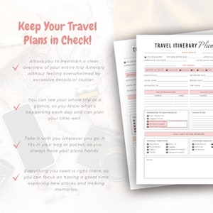 Printable Travel Itinerary Planner PDF Digital Download - Etsy