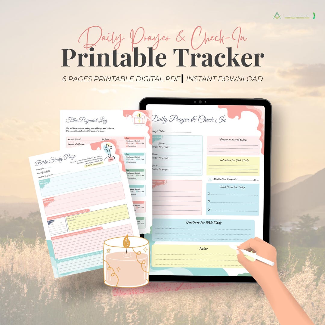 Daily Prayer & Check-in Tracker Printable Faith Journal - Etsy
