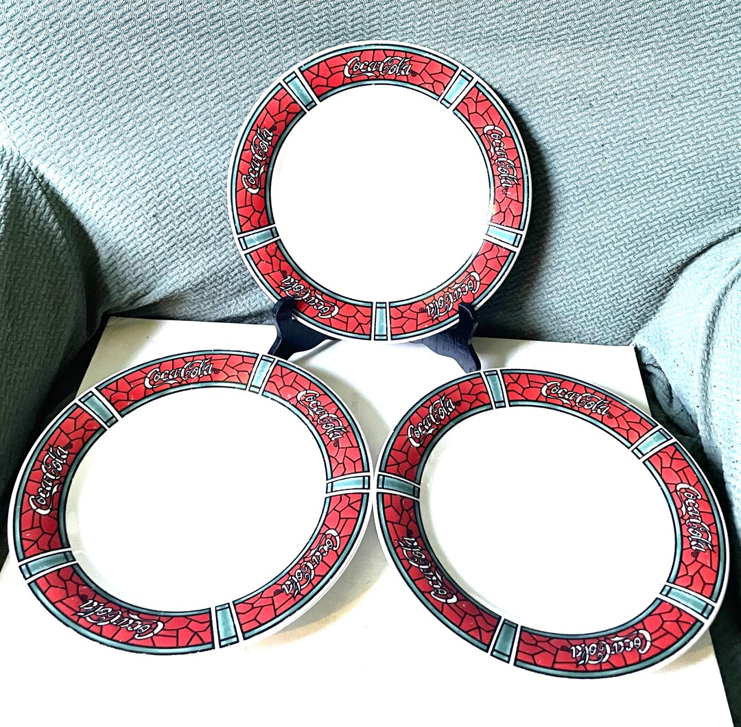 Vintage 1996 Coca Cola Plates Collectible Coca Cola Dishes Set of 3 ...