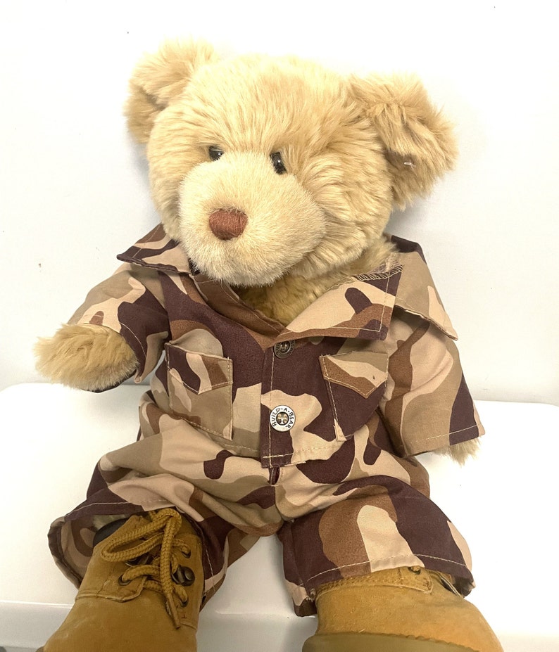 Vintage Build a Bear 16” Teddy Bear Plush Stuffed Animal Military Army ...