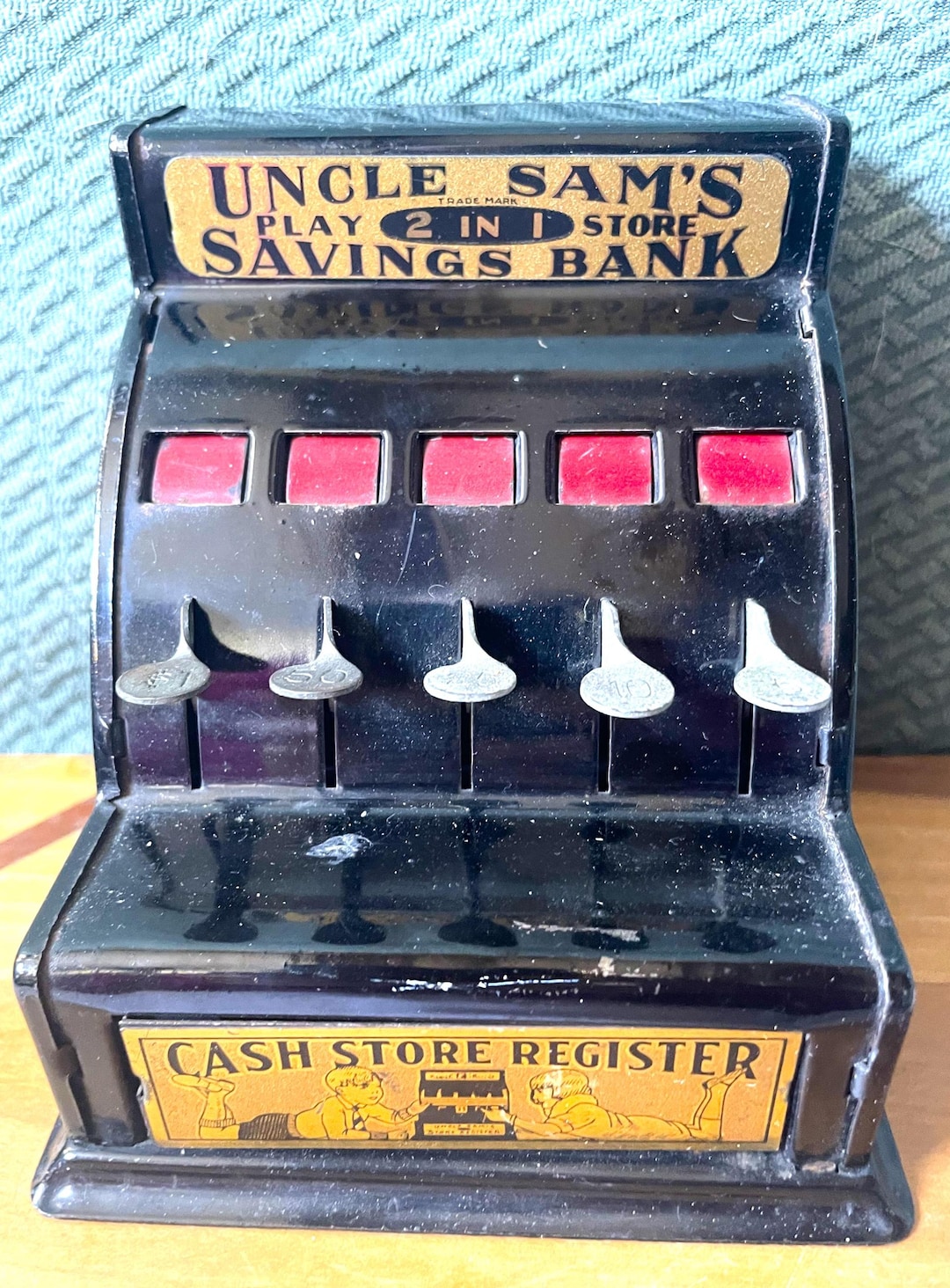 1930s Vintage Metal Toy Cash Register: Uncle Sam's Store - Etsy