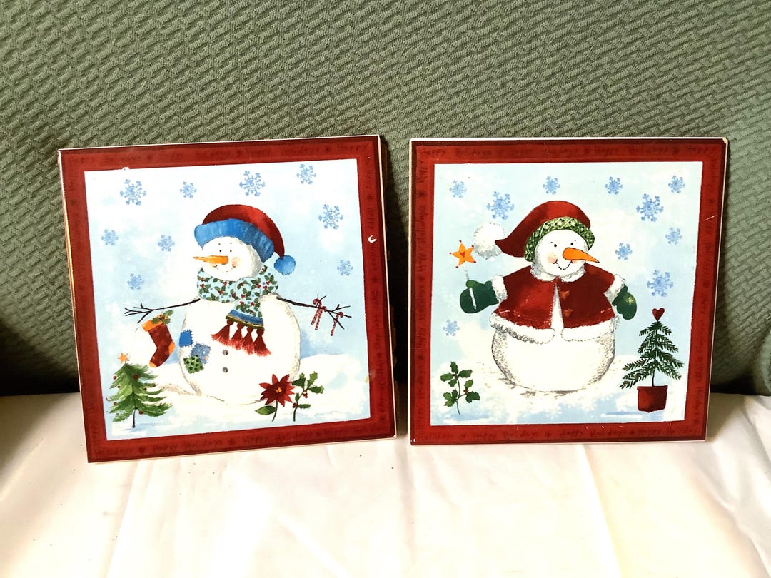Vintage Pair of 8"x 8" Ceramic or Tile Hot Plates or Decoration Item - Etsy