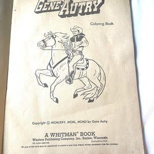 Vintage Lot of 1950's of Gene Autry Signed Photos Coloring Book and ...