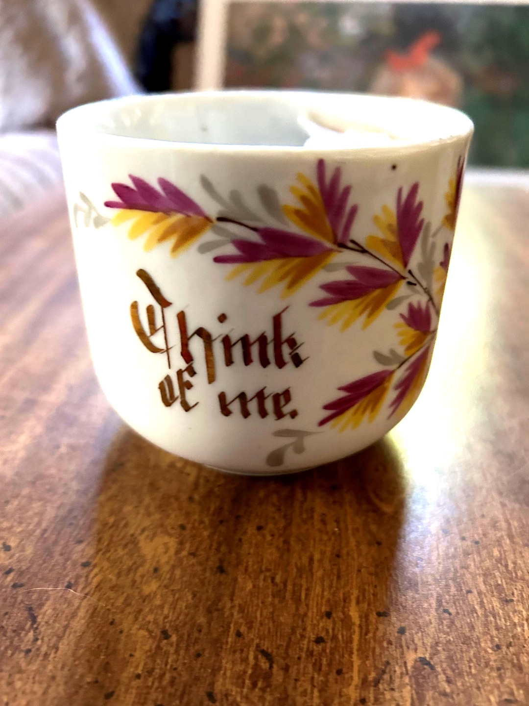 Antique Mustache Tea Cup and Saucer Think of Me - Etsy