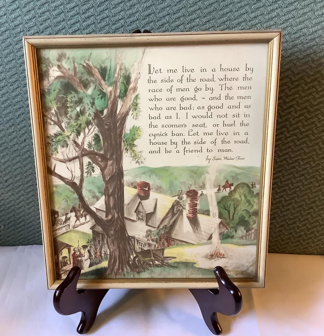 Vintage 1940s Framed Print Side of the Road Poem by Sam Walter Foss - Etsy
