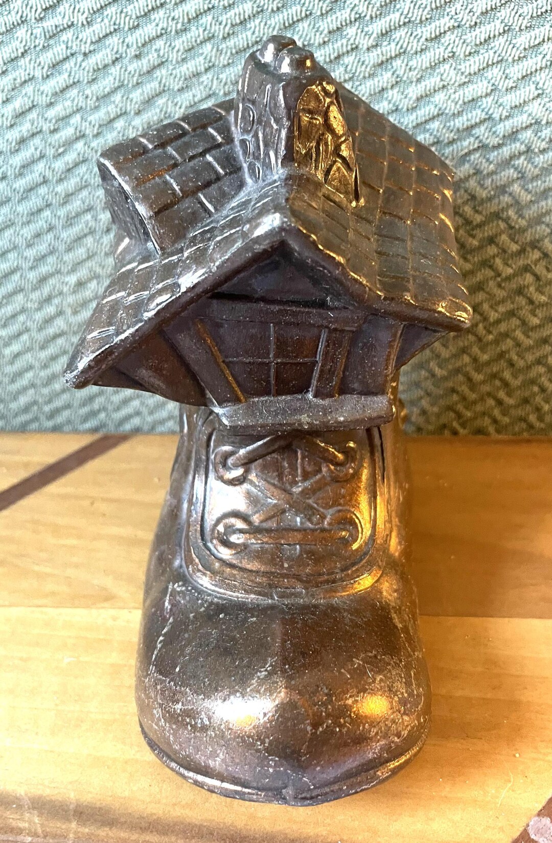 Vintage Shoe House Coin Bank Old Woman Who Lived in A Shoe Mother Goose ...