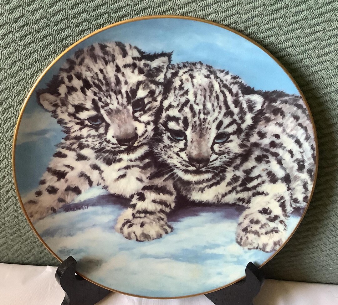 Vintage 1982 Snow Babies Snow Leopards Plate by Hackett American ...