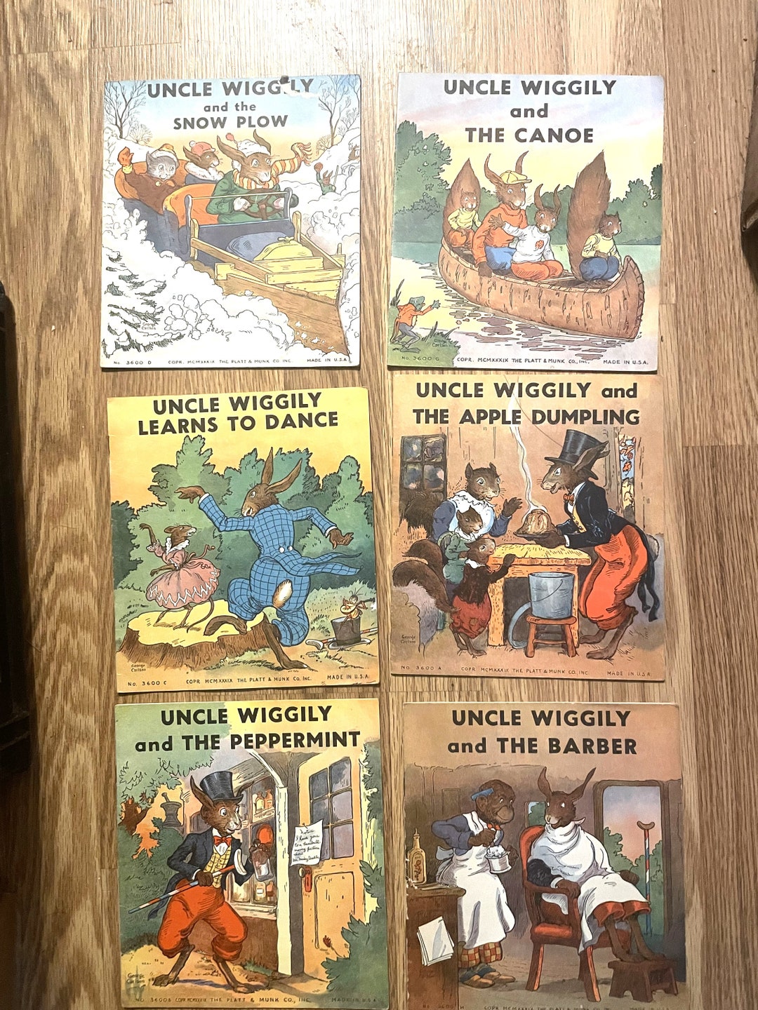 Vintage 1939 Lot of 6 Books Uncle Wiggily by Howard R. Garis First ...