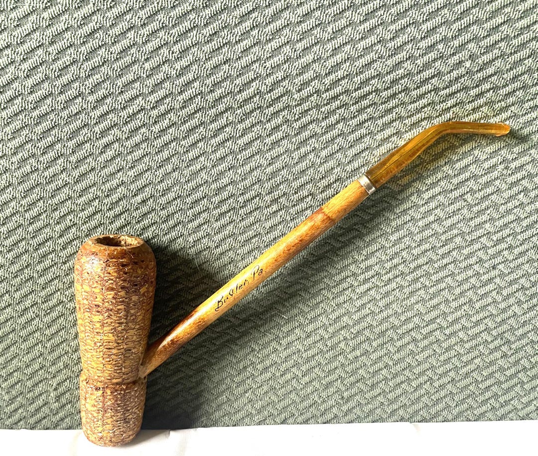 Vintage Long Stem Macarthur Style Corn Cob Pipe Marked Buglen Pa. - Etsy
