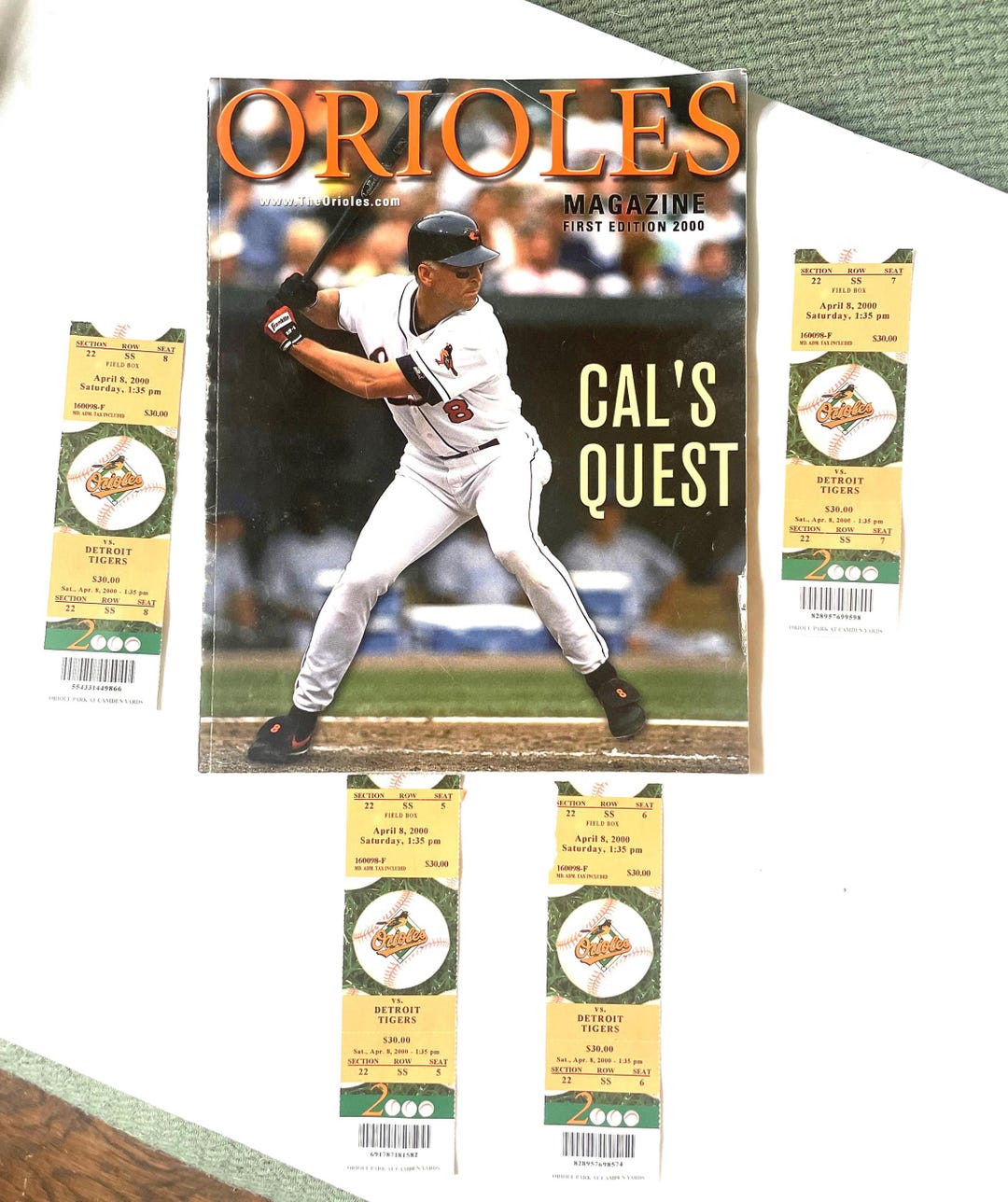 Vintage Orioles Magazine First Edition 2000: Cal's Quest + Game Tickets ...