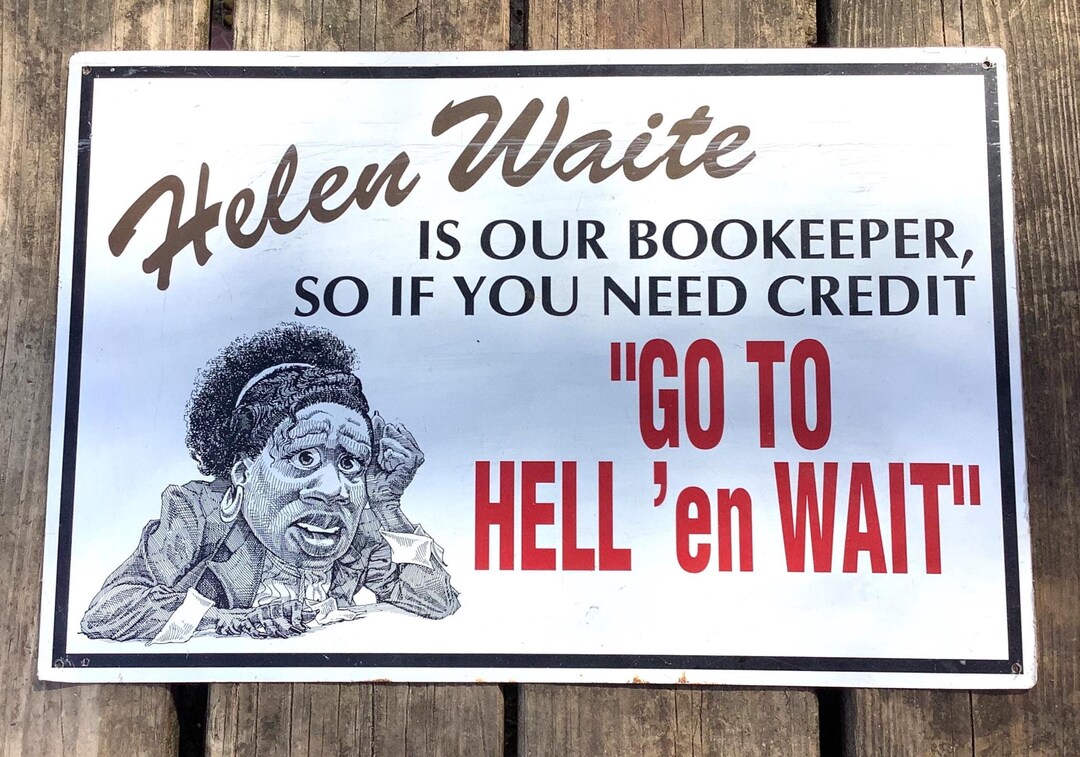 Vintage Metal Novelty Sign Helen Waite Book Keeper Sign. - Etsy