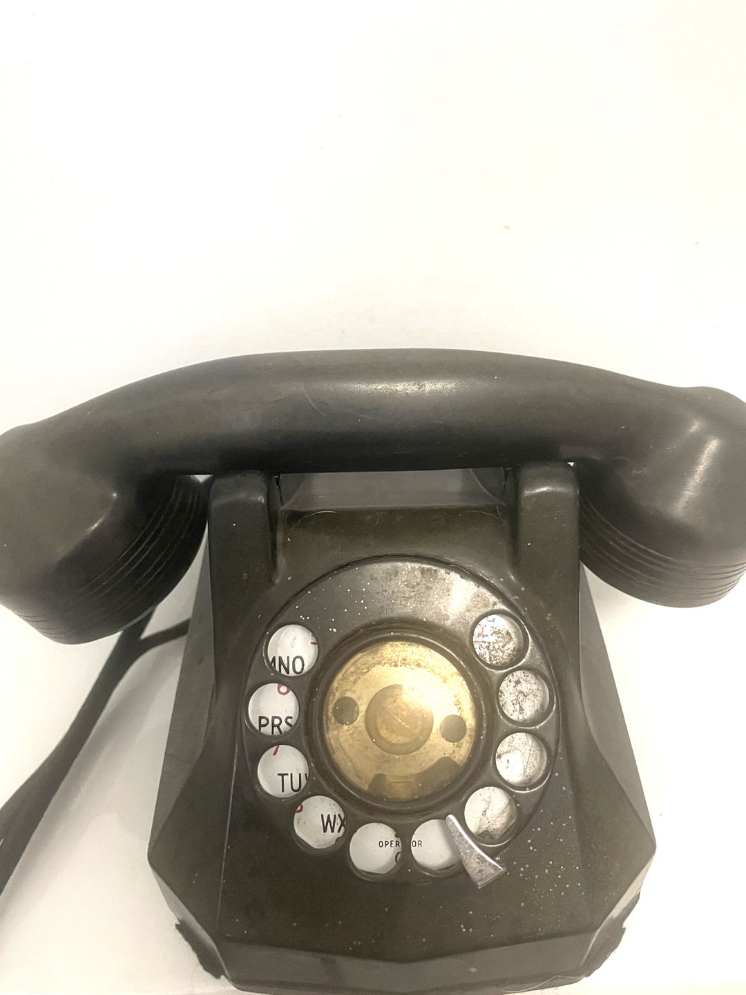 Antique Telephone With Bakelike Case Cloth Wire Untested for Parts or ...