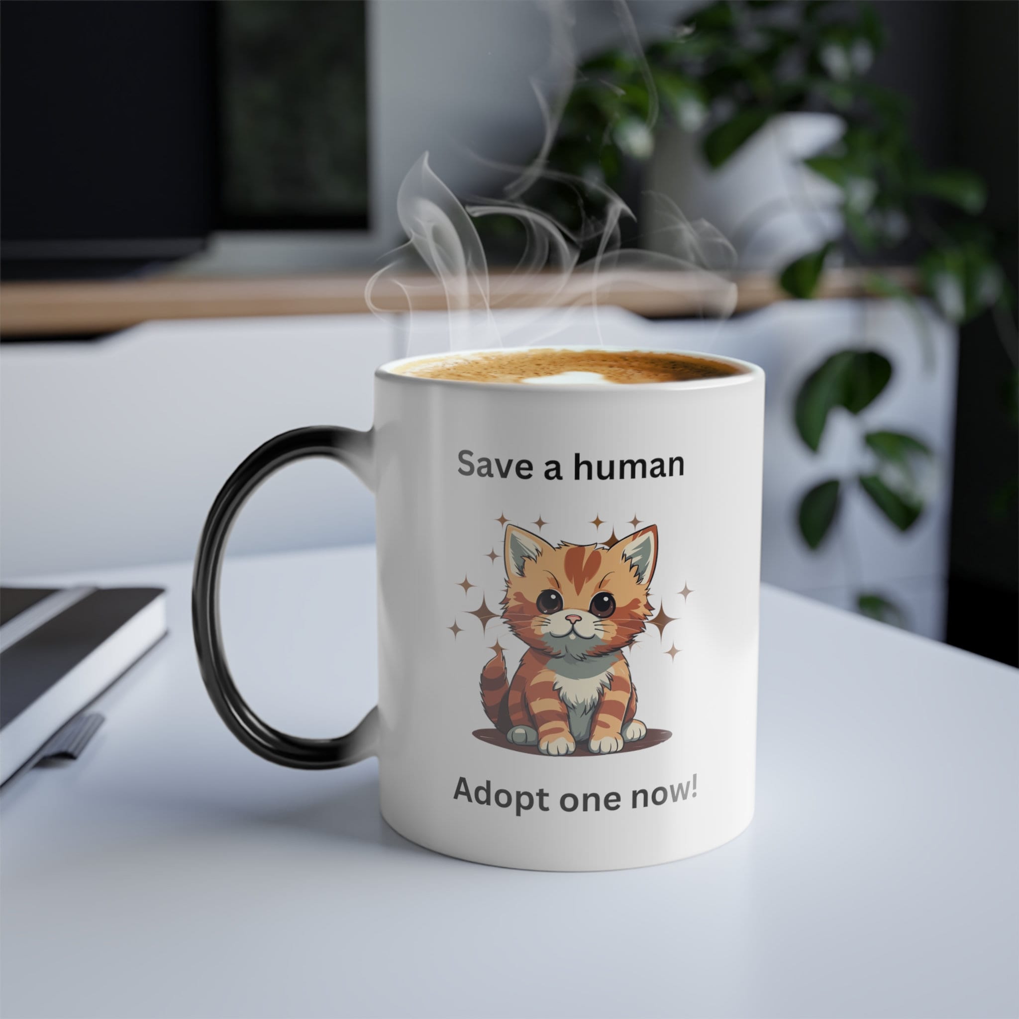 Save a Human, Adopt One Now Funny and Cute Cat Mug for Cat Lovers - Etsy