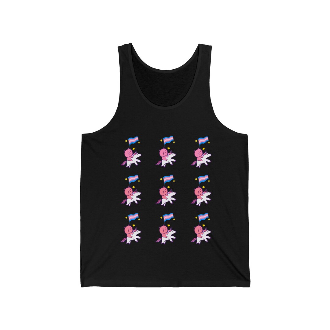Transgender Pride Tank Top With Pink Kitty & Unicorn Unisex - Etsy