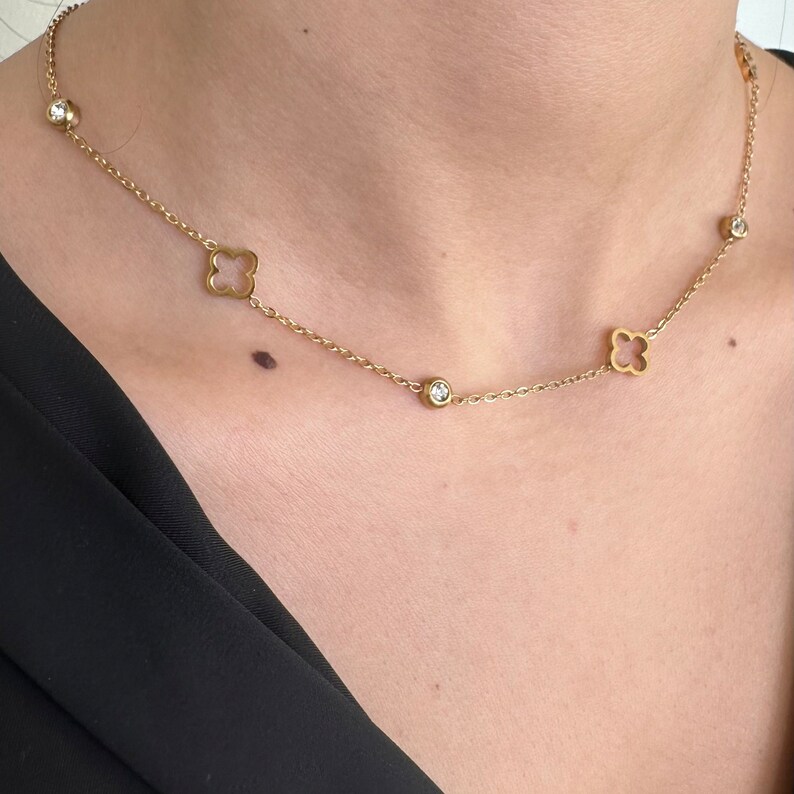 Clover Necklace | 18k Gold Plated Clover Necklace | Gift for Her ...
