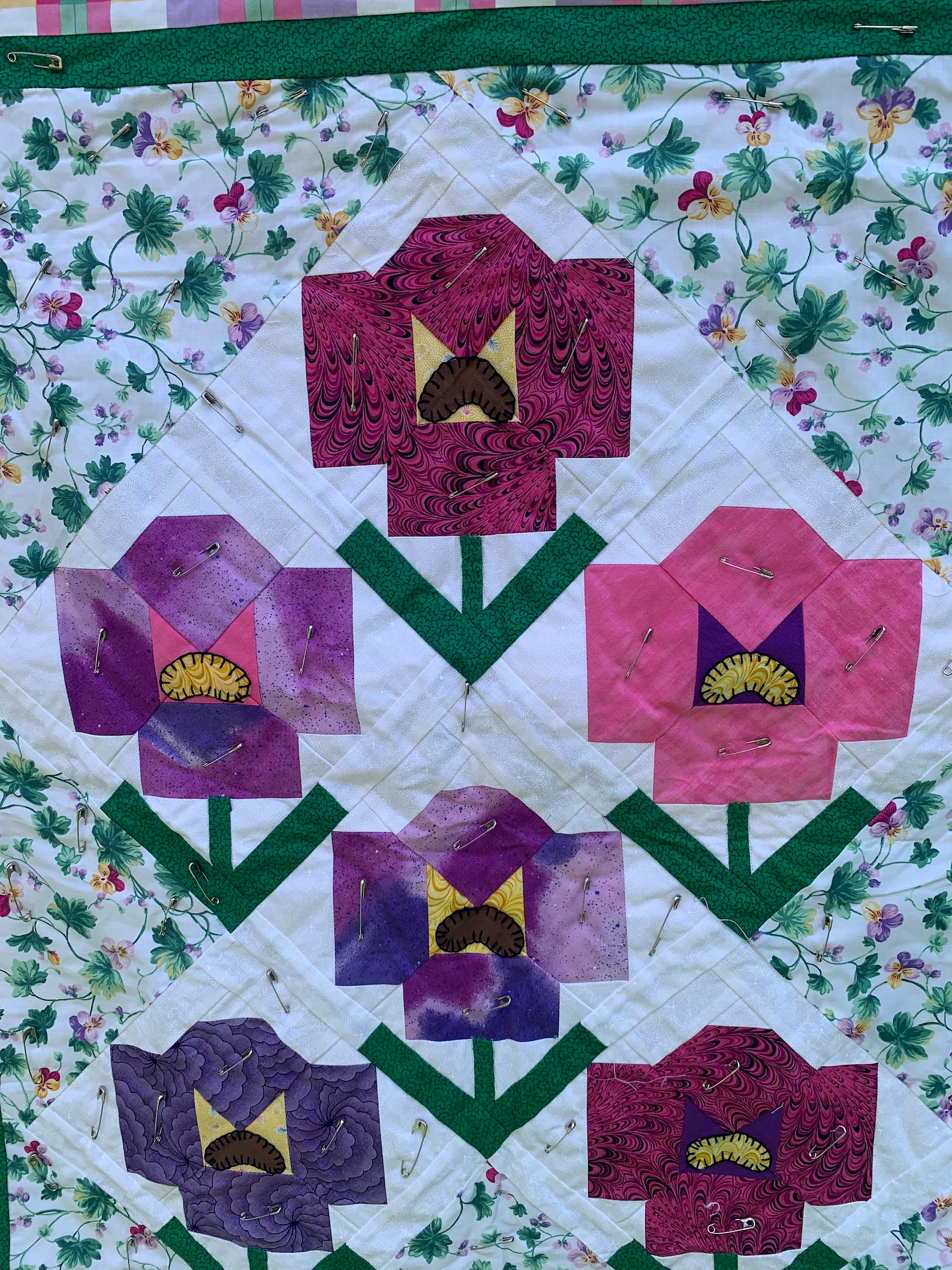 Pansy Quilt Pattern, Easy Sewing Flower Block Instructions (PDF Pattern ...