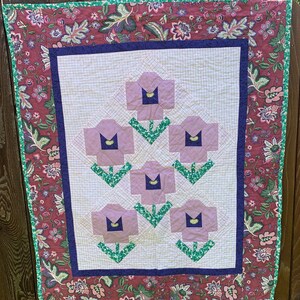 Pansy Quilt Pattern, Easy Sewing Flower Block Instructions (PDF Pattern ...