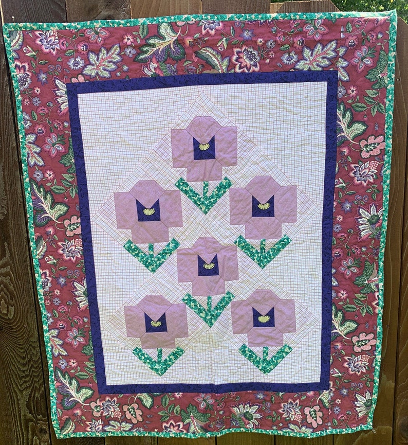 Pansy Quilt Pattern, Easy Sewing Flower Block Instructions (PDF Pattern ...