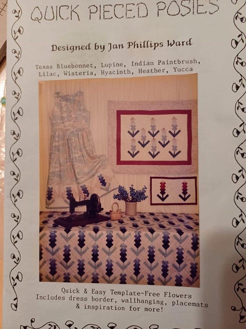 Texas Bluebonnet Quilt Block Pattern: Flower Quilt (digital Download ...