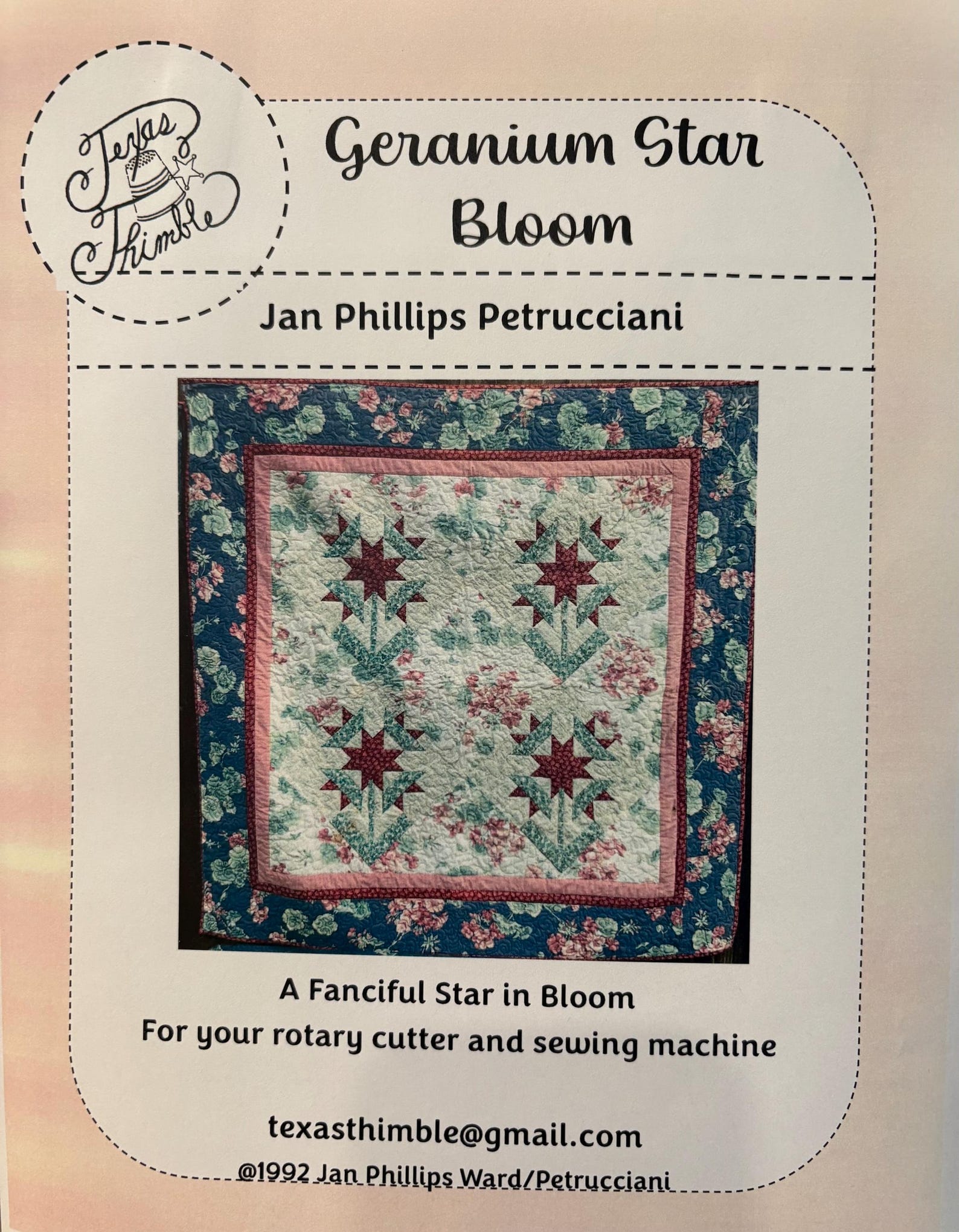 Geranium Star Quilt Pattern, Easy Sewing Instructions (PDF Download) - Etsy