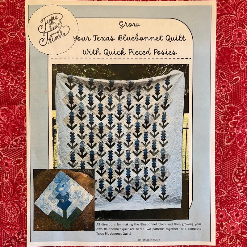 Blue Flower Quilt Block - Etsy