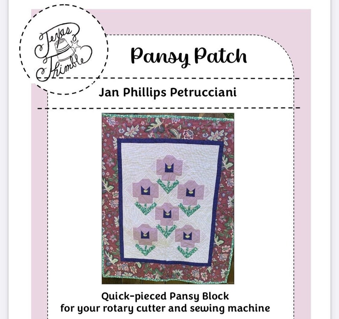 Pansy Quilt Pattern, Easy Sewing Flower Block Instructions (PDF Pattern ...