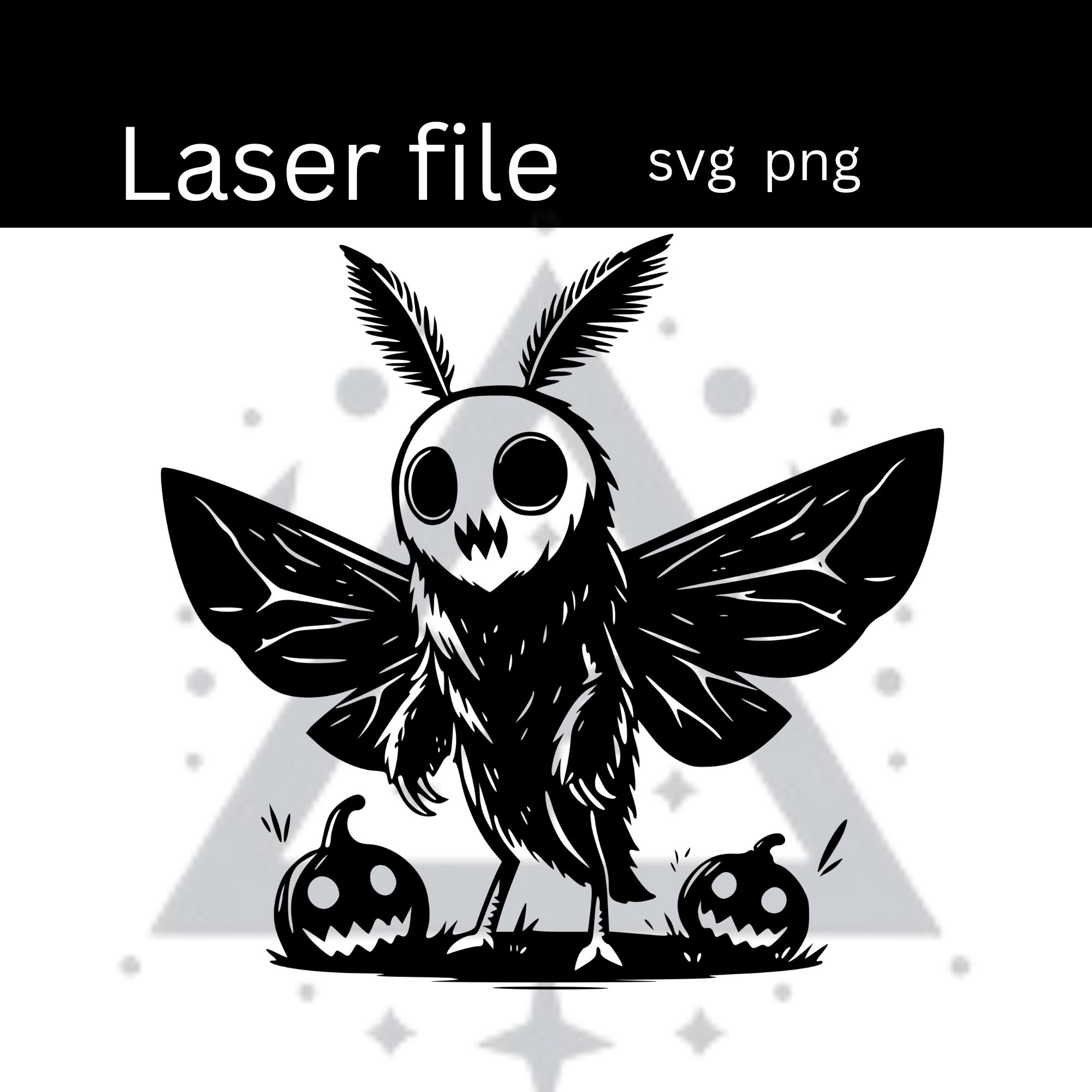 Halloween Mothman _ Cryptid _ PNG SVG Vector for Laser Engraving, T ...