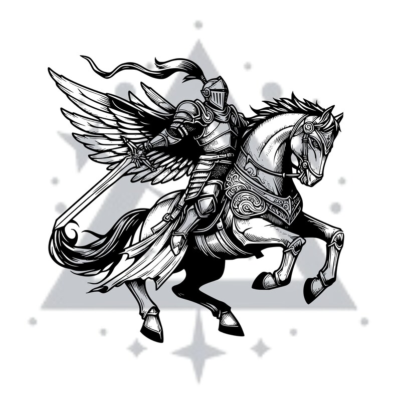 Fantasy Knight DND Graphics _ PNG SVG Vector for Engraving _ T-shirt ...