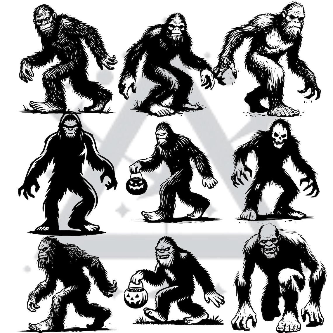 Cryptid Graphics Bundle_ PNG SVG Vector for T-shirts, Vinyl, Engravings ...