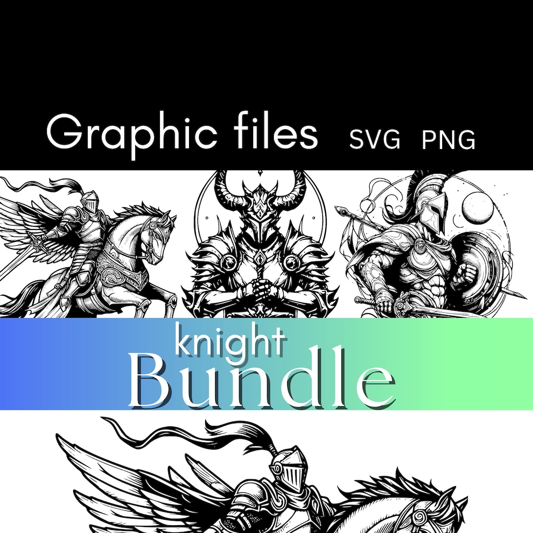 Fantasy Knight DND Graphics _ PNG SVG Vector for Engraving _ T-shirt ...