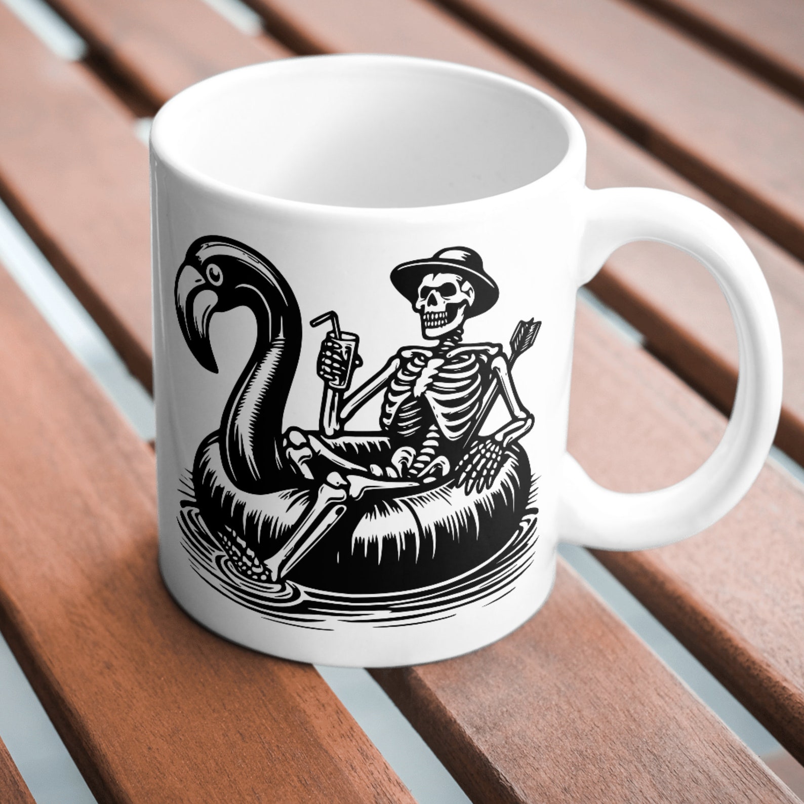 Pool Skeleton Summer Day Graphic _ PNG SVG Vector for Engraving Design ...